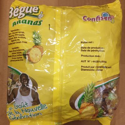 Bonbons à l'ananas Bégué, 500g 4,99 euros.