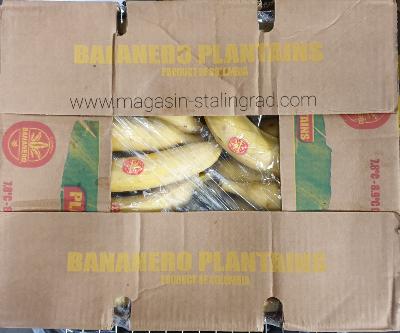 Carton Aloco ou banane plantain jaune 22 kg.